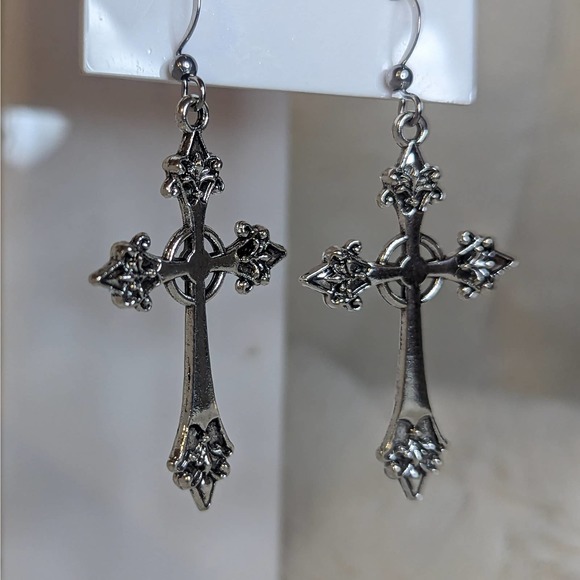 Handmade | Jewelry | Large Cross Earrings | Poshmark